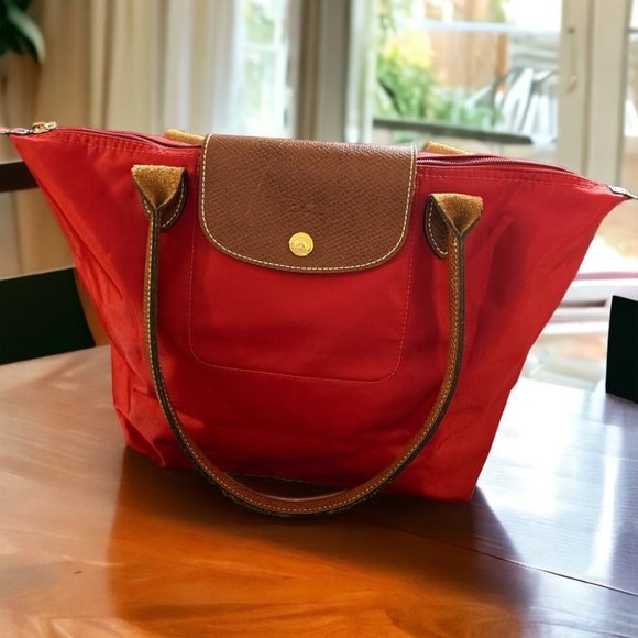 Longchamp | Bags | Stylish Small Red Longchamp Tote | Poshmark